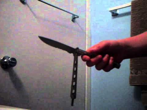 Butterfly knife tricks (Intermediate) (Full Twirl) - YouTube