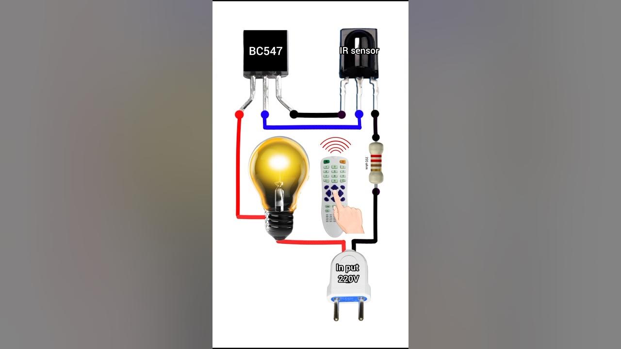 IR sensor Remote control light circuit diagram #shortvideo #shorts ...