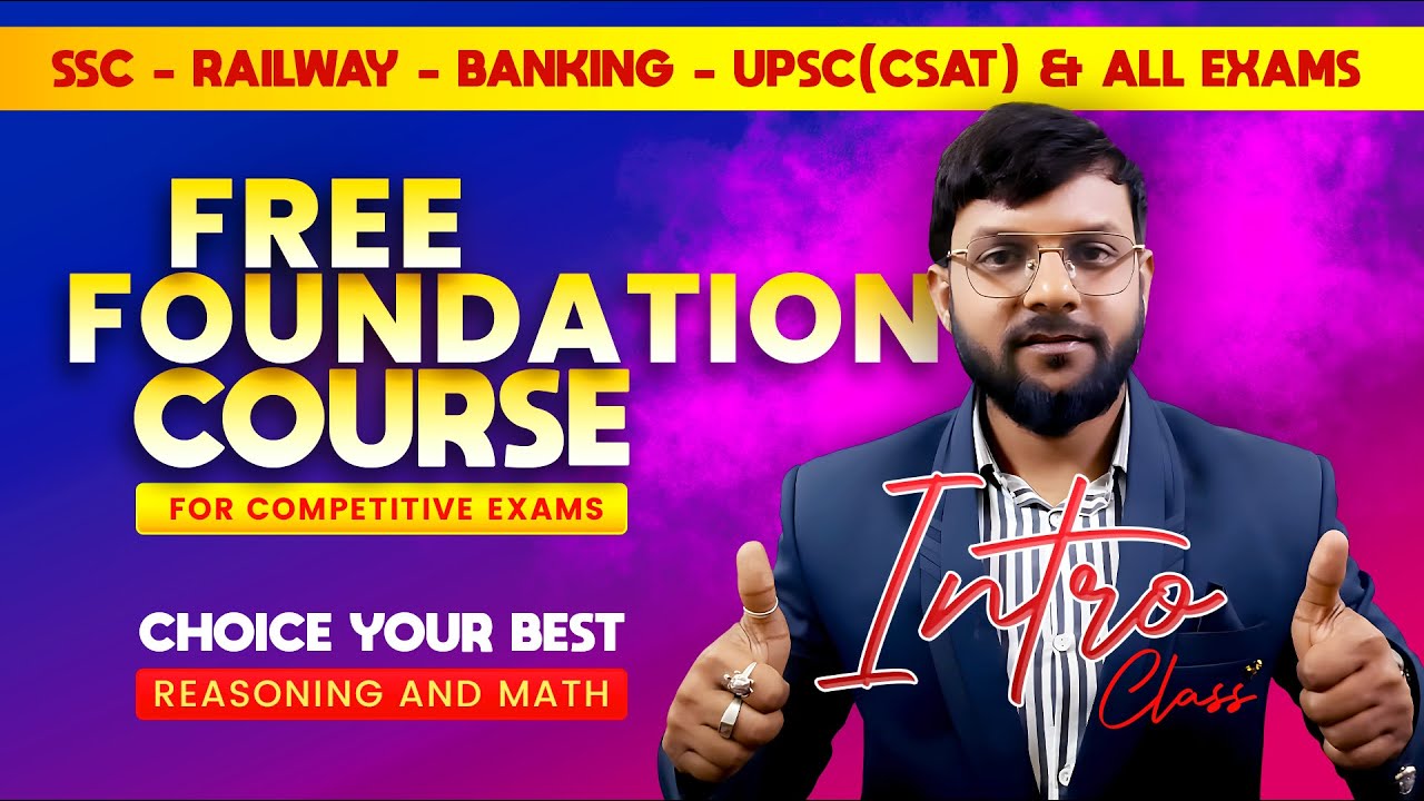 Intro day, For Competitive exams lifetime Free foundation Course. - YouTube