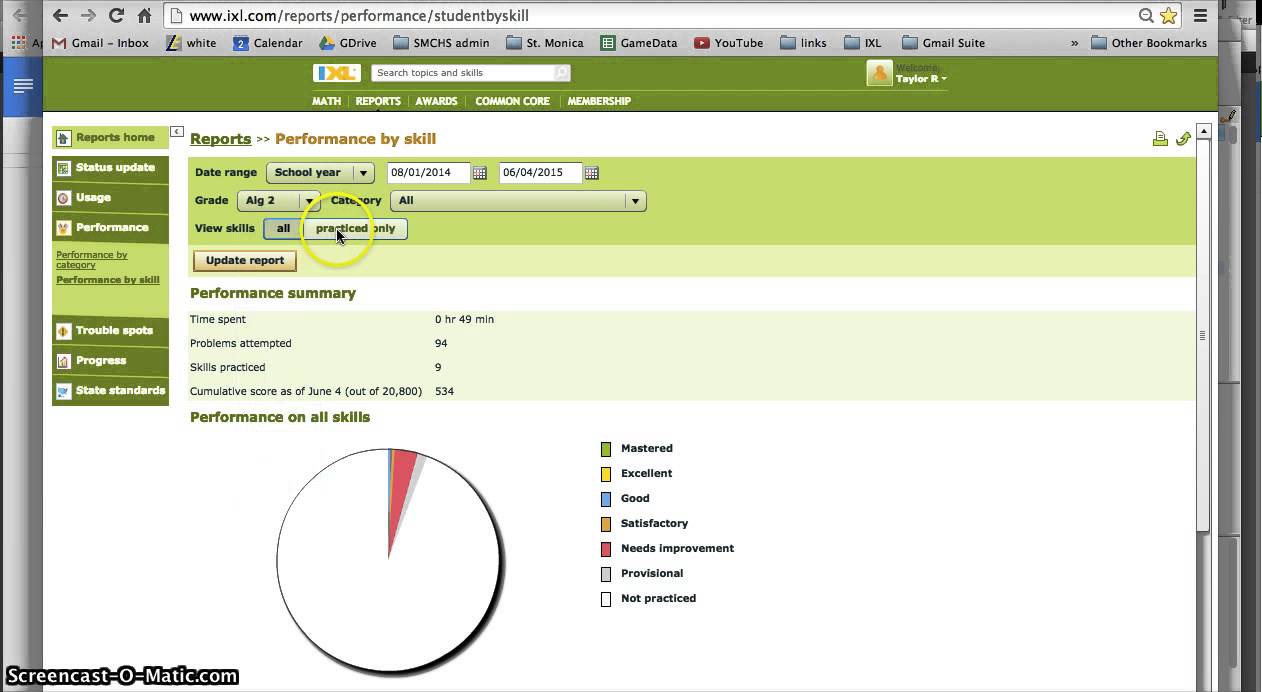 IXL % correct screencast - YouTube