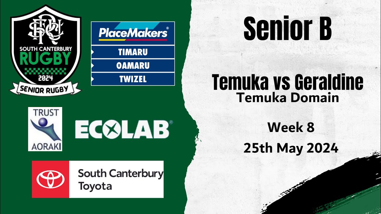 Senior B: Temuka vs Geraldine 25th May 2024 - YouTube