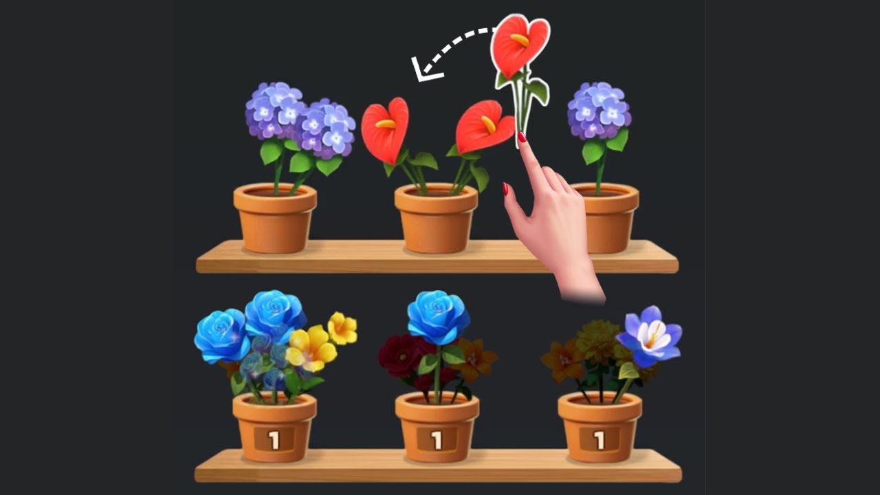 Floral Sort 3D Gameplay | Adorable Flower Triple Match Puzzle - YouTube