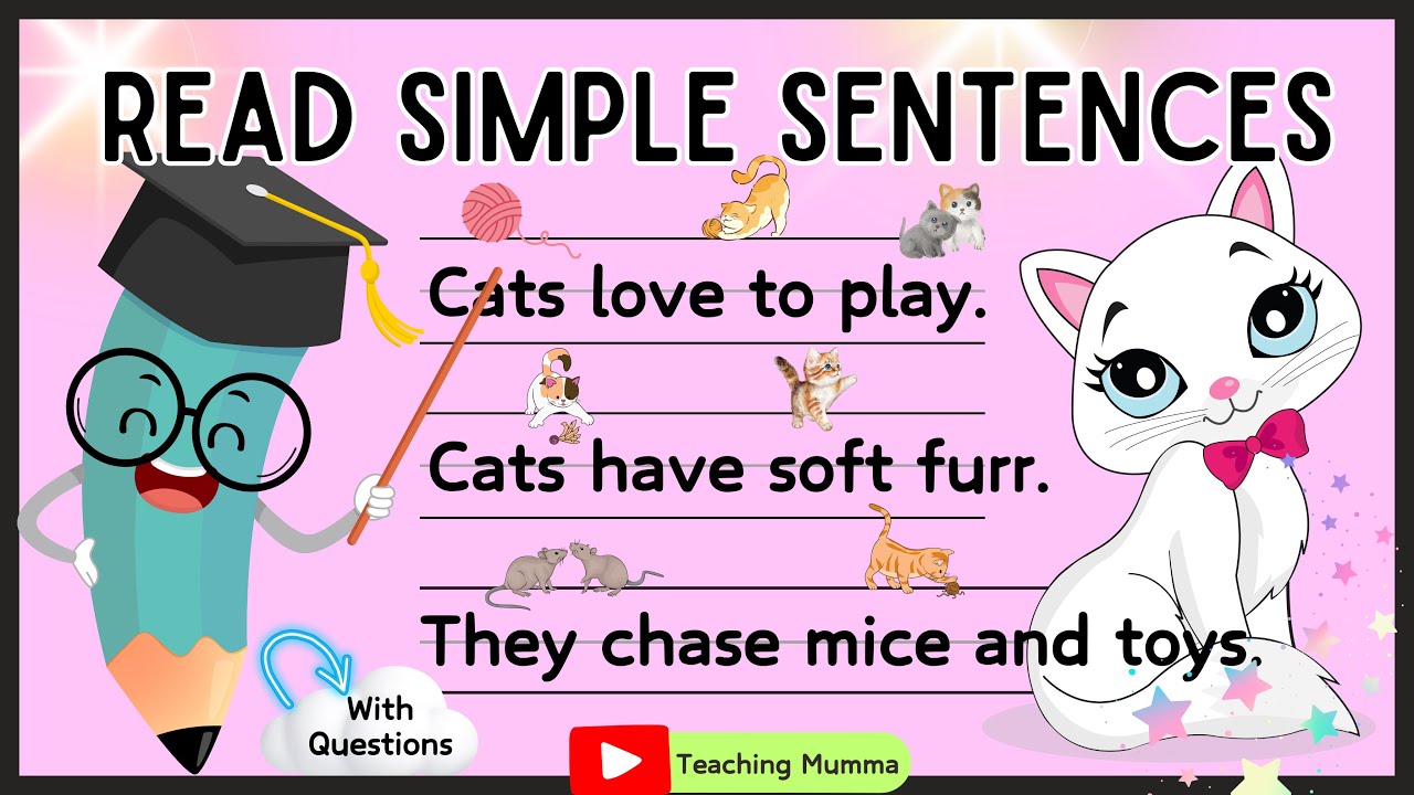 Practice Reading | Simple English Sentences For Kids | Kindergarten ...