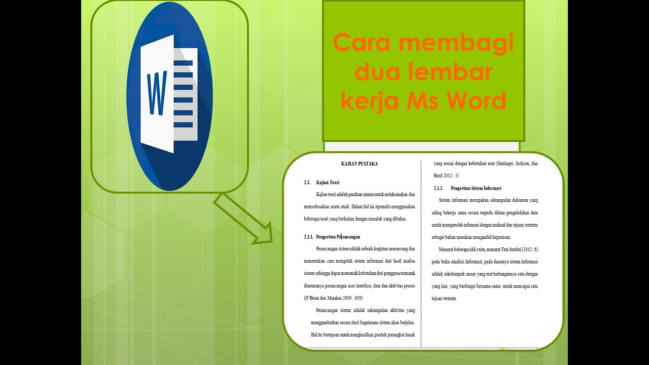 cara membagi kertas menjadi 2 bagian di word, - YouTube