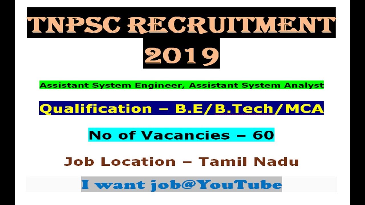 TNPSC Exams for Assistant System Engineer/Assistant System Analyst ...