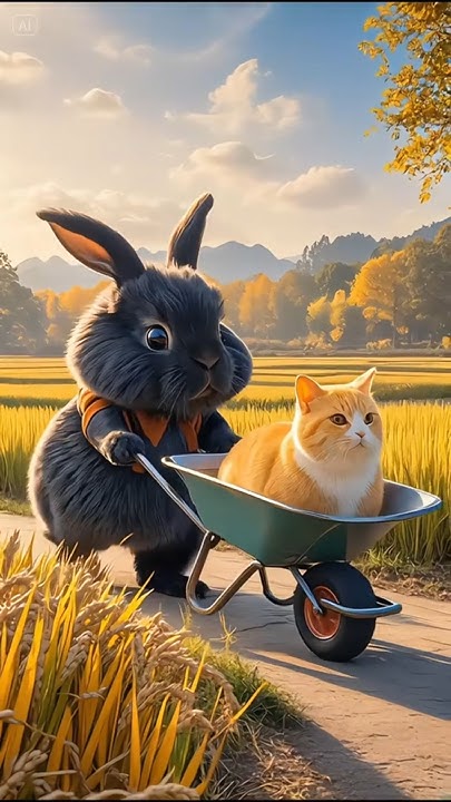 The Rabbit Kidnapped by the Cat… 🐱🐇 Panda to the Rescue! 🐼💥 #animals # ...