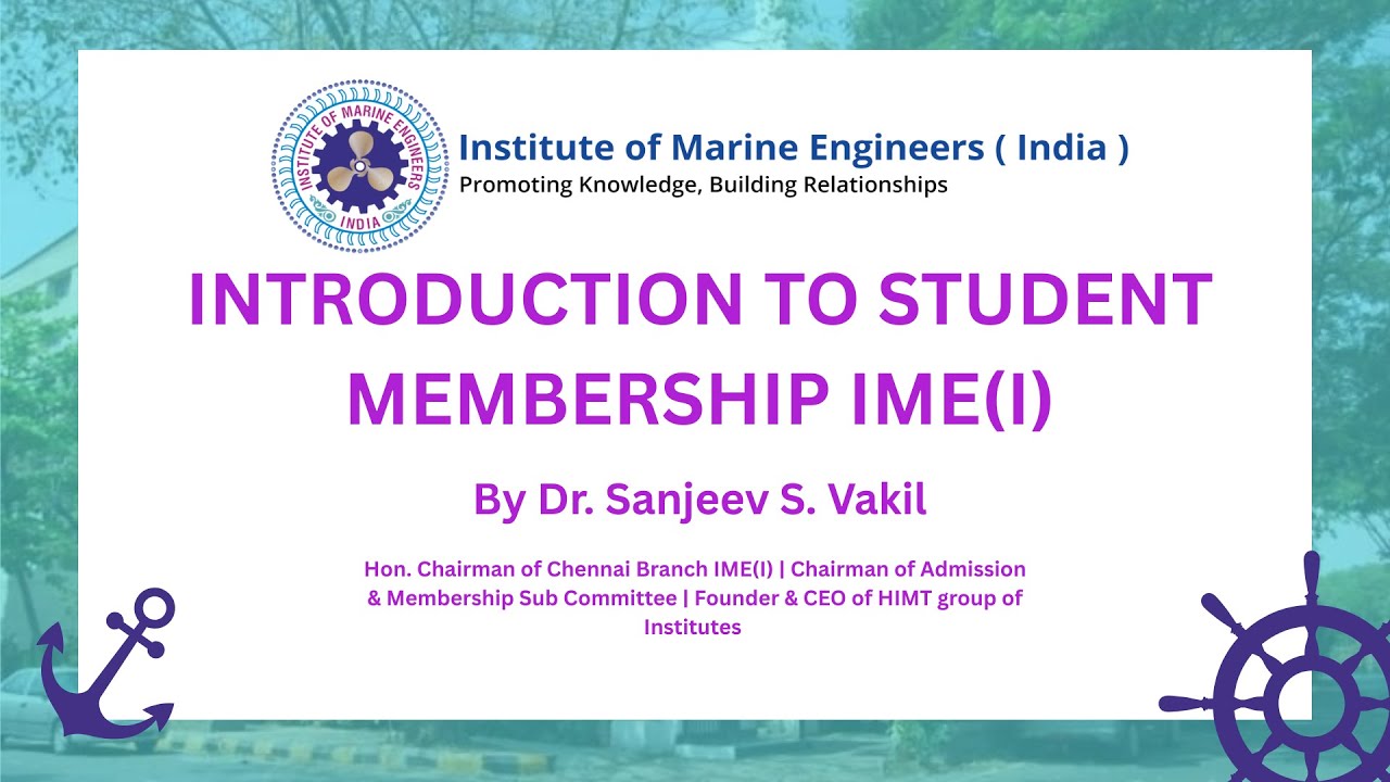 Introduction to IME(I) Student Membership #imei #maritimeindustry # ...