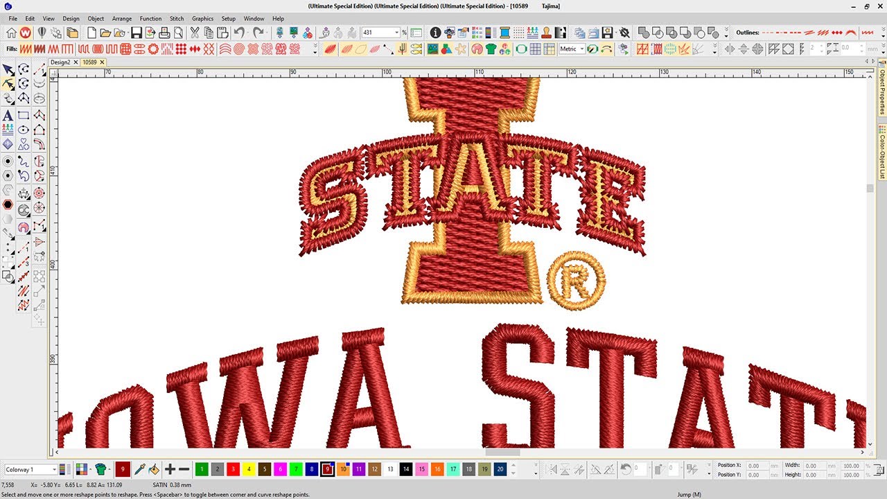 Iowa state cyclones Embroidery logo - YouTube