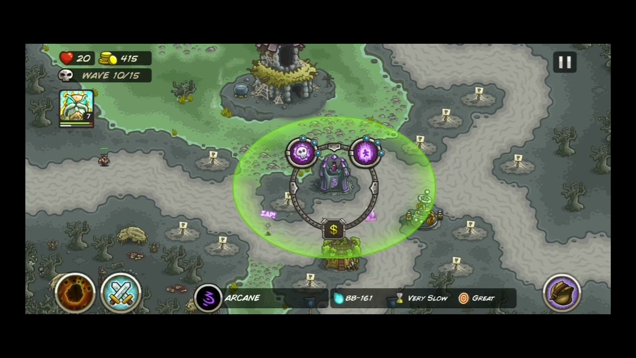 Beating NightFang Swale With Three Towers Only(On Normal)- Kingdom Rush. - YouTube