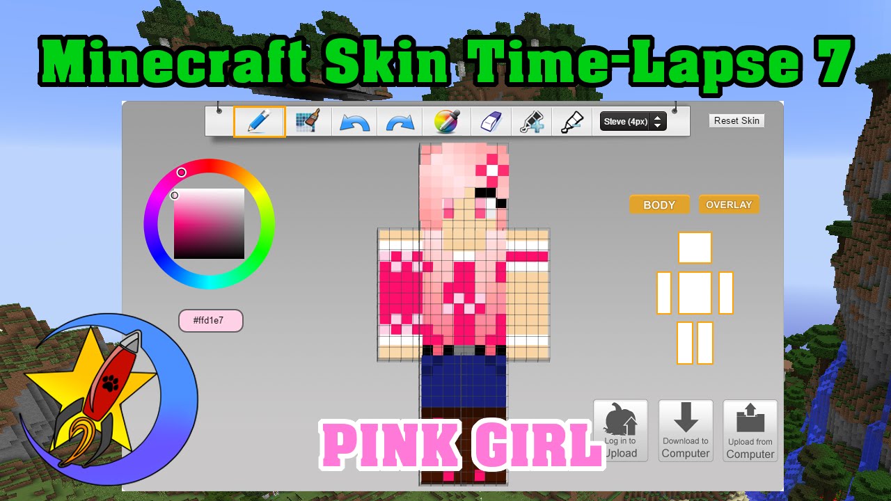 How to Make Minecraft Skin! Time Lapse 7: PINK GIRL - YouTube