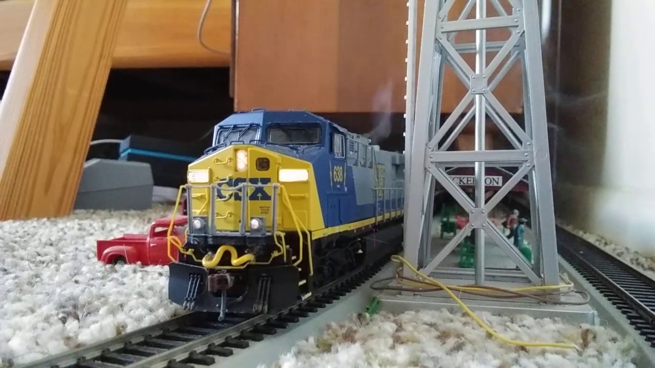 AC6000CW Loco Leads NS Mixed Freight Train in HO Scale (w/ Startup ...