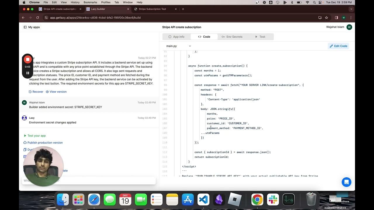 Stripe APi Create Subscription - YouTube