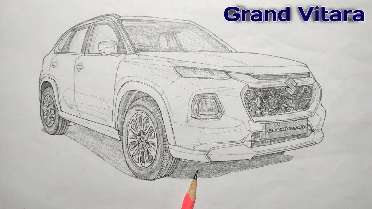 How To Draw Maruti Suzuki Grand Vitara | Car Drawing | Grand Vitara ...