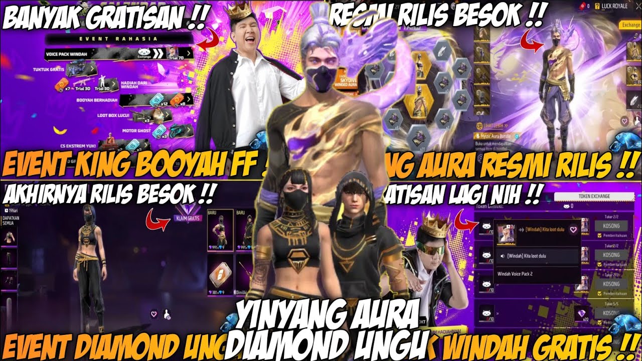BOCORAN FF !! EVENT TERBARU, KING BOOYAH, BUNDLE YINYANG AURA, DIAMOND UNGU, SHOTGUN GRATIS ...