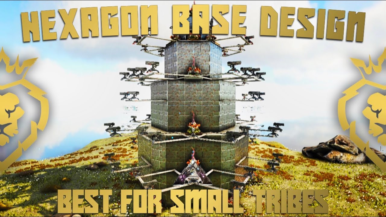 4X4 Hexagon Base Design | Easy To Build | ARK: Survival Evolved - YouTube