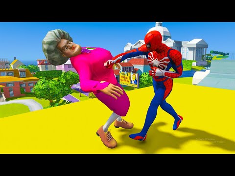 Scary Teacher 3d - Spiderman and Miss'T Couple Prank - Game Animation