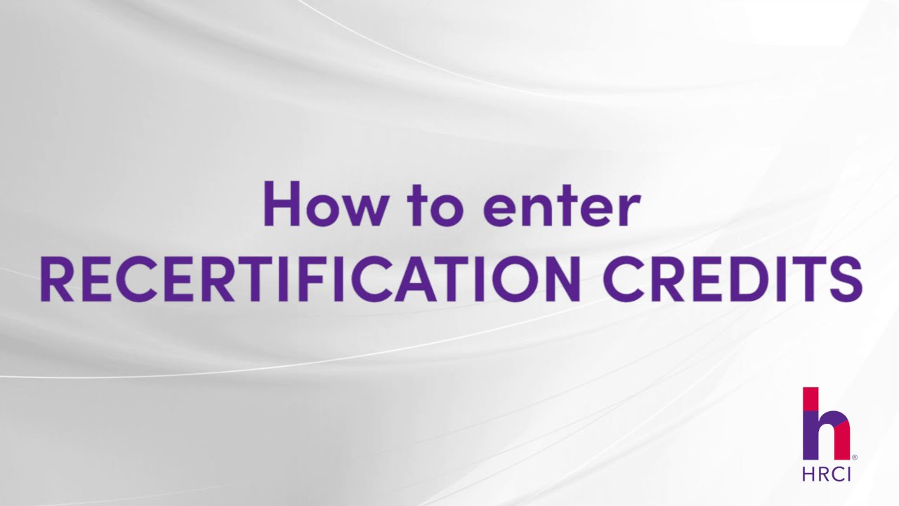 How to Enter Recertification Credits - YouTube