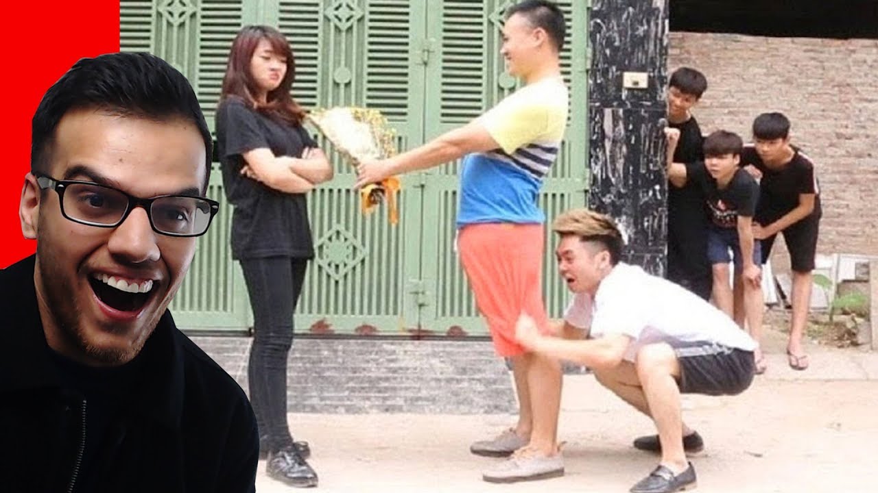 SO I REACTED TO THE FUNNIEST PRANKS EVER ON YOUTUBE !! - YouTube