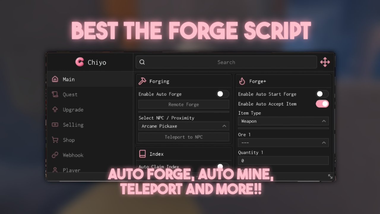 Best The Forge Script | AUTO FORGE, AUTO MINE, TELEPORT AND MORE ...