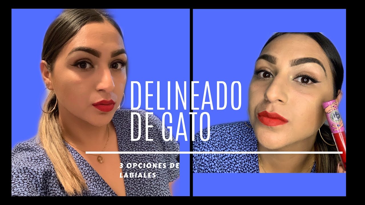 DELINEADO DE GATO+ pestañas postizas - YouTube