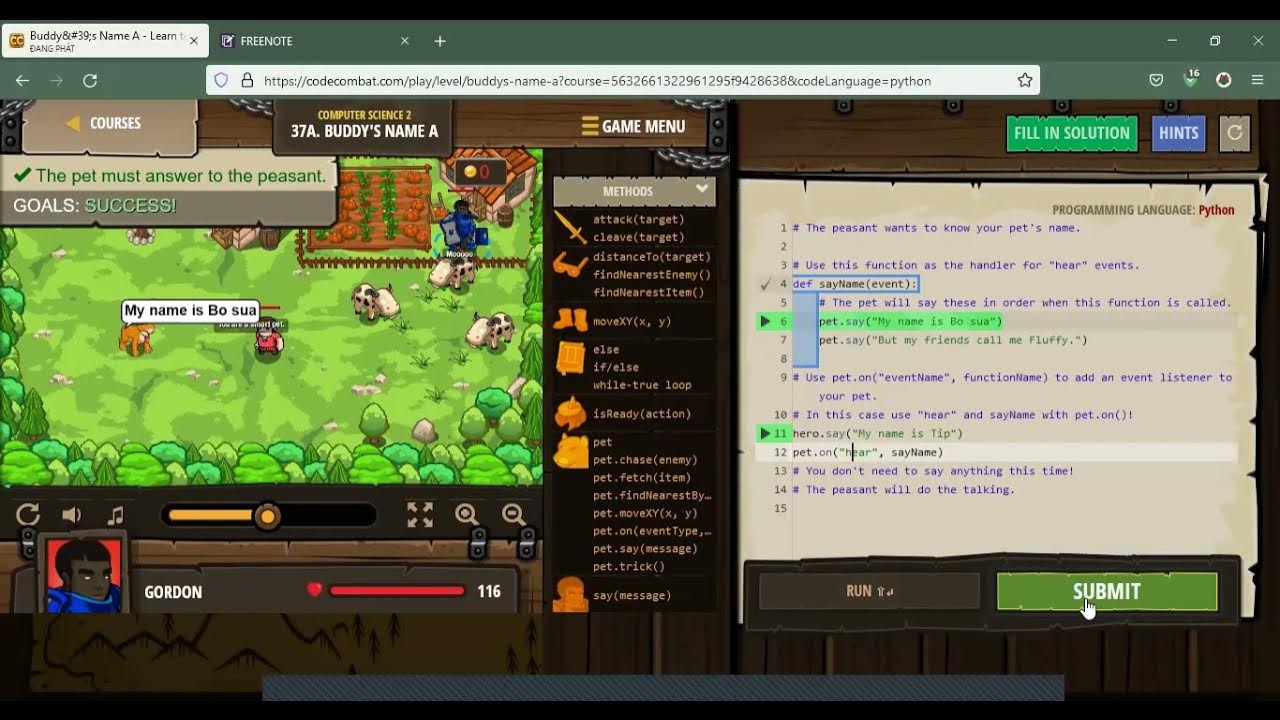 Computer Science 2 coding python (Buddy's Name A) - YouTube
