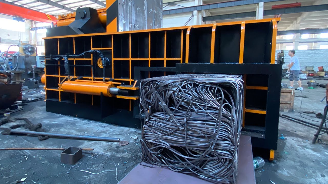 copper scrap metal baler machine - YouTube