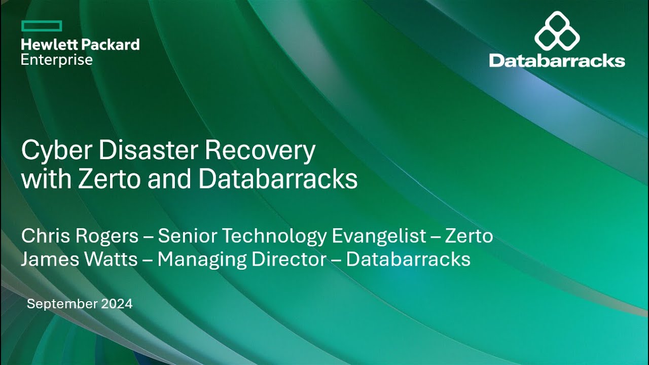 Cyber Disaster Recovery with Zerto and Databarracks - YouTube