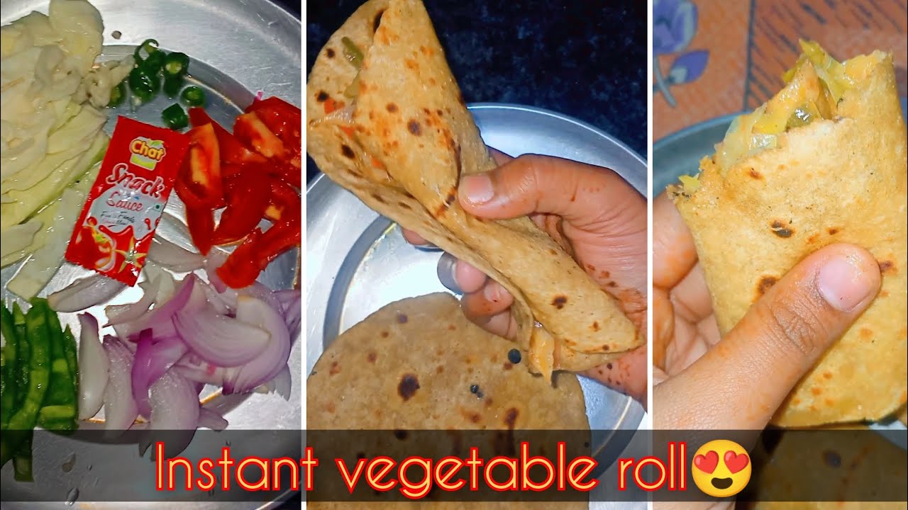 Instant veg roll in 10 mins 😋😍/Roll recipe #foodchallenge # ...