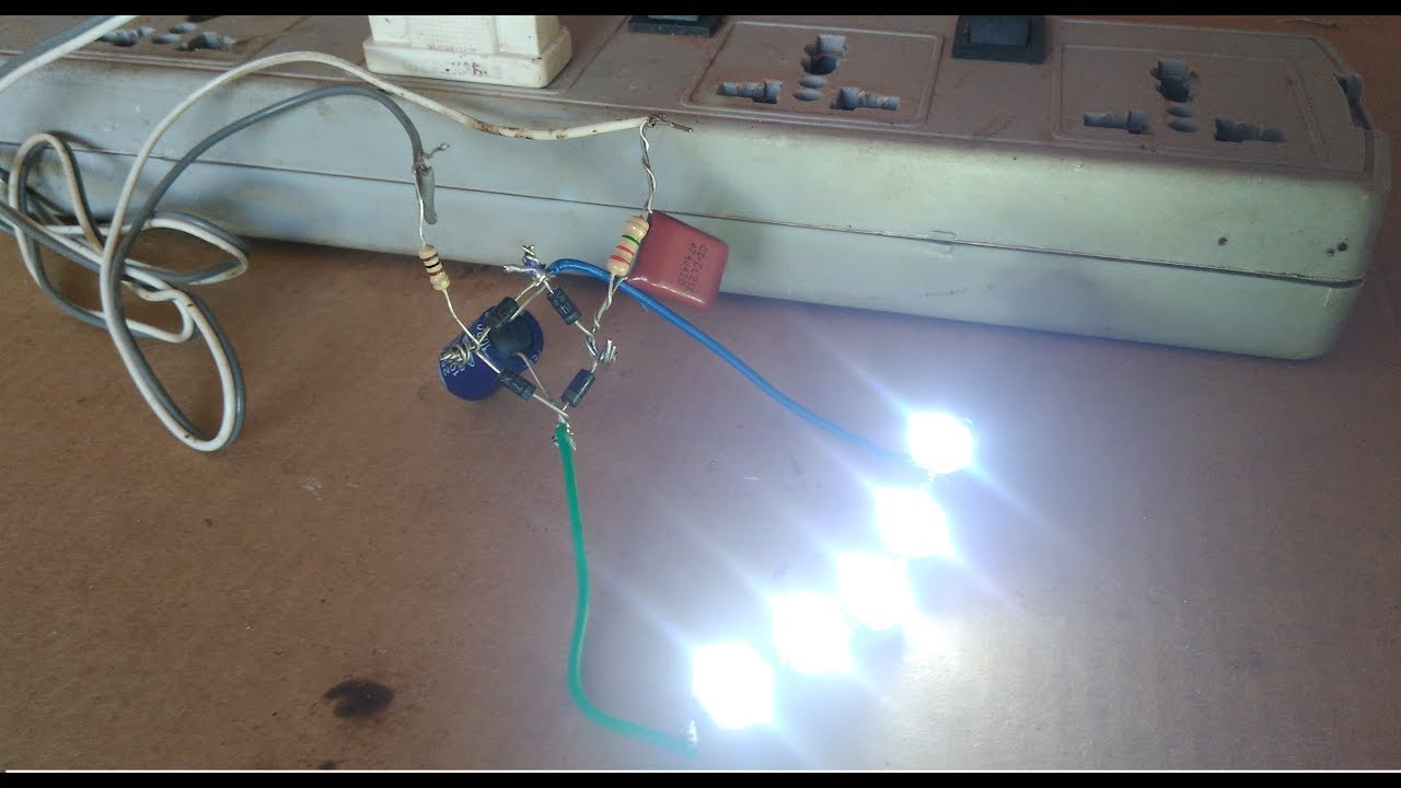 How to make a Transformerless power supply using 5w LED lights (part -2 ...