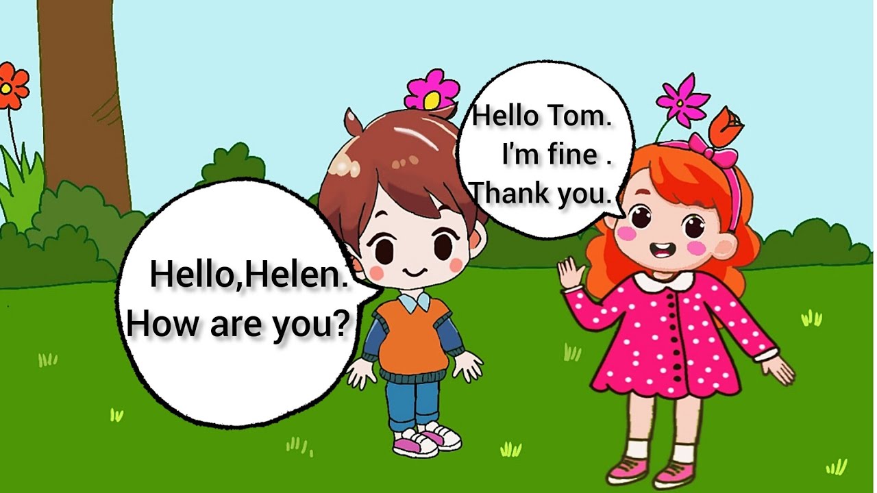 HELLO HOW ARE YOU?I'M FINE THANK YOU.|LEARN ENGLISH FOR KIDS WITH ...