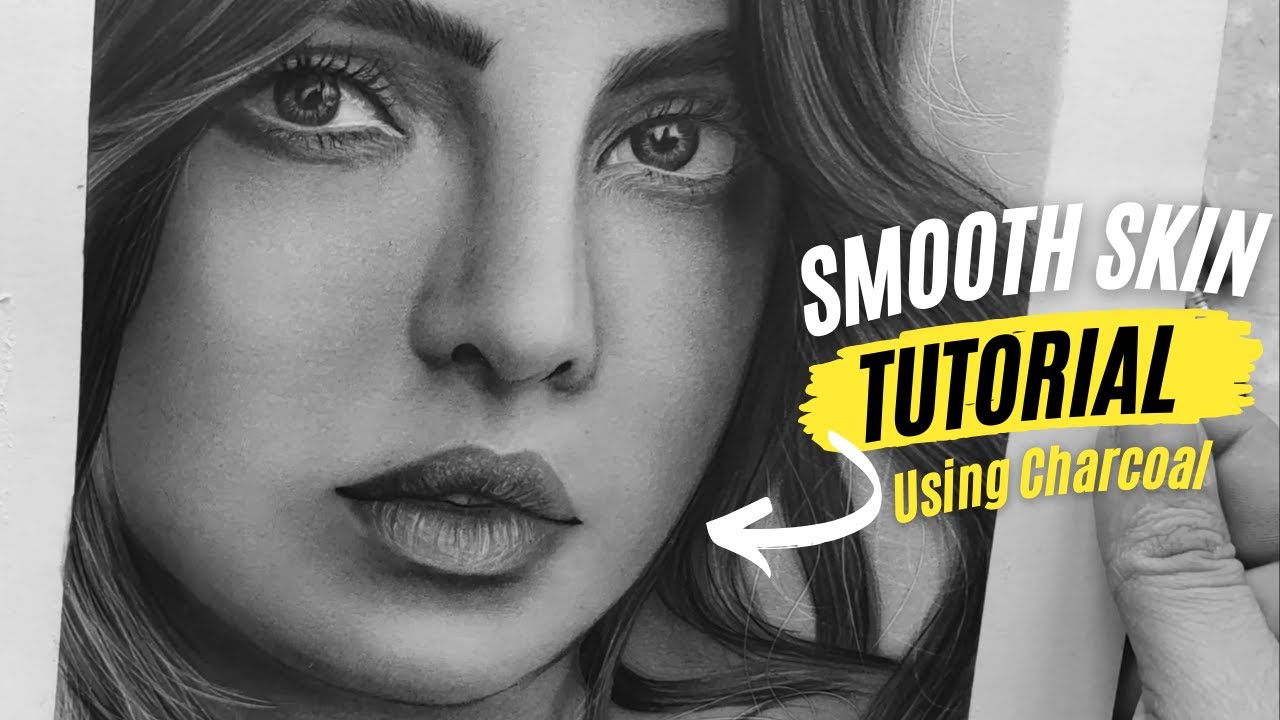 How To Shade Skin SMOOTHLY🔥| Realistic Skin Tone Using Charcoal Pencils ...