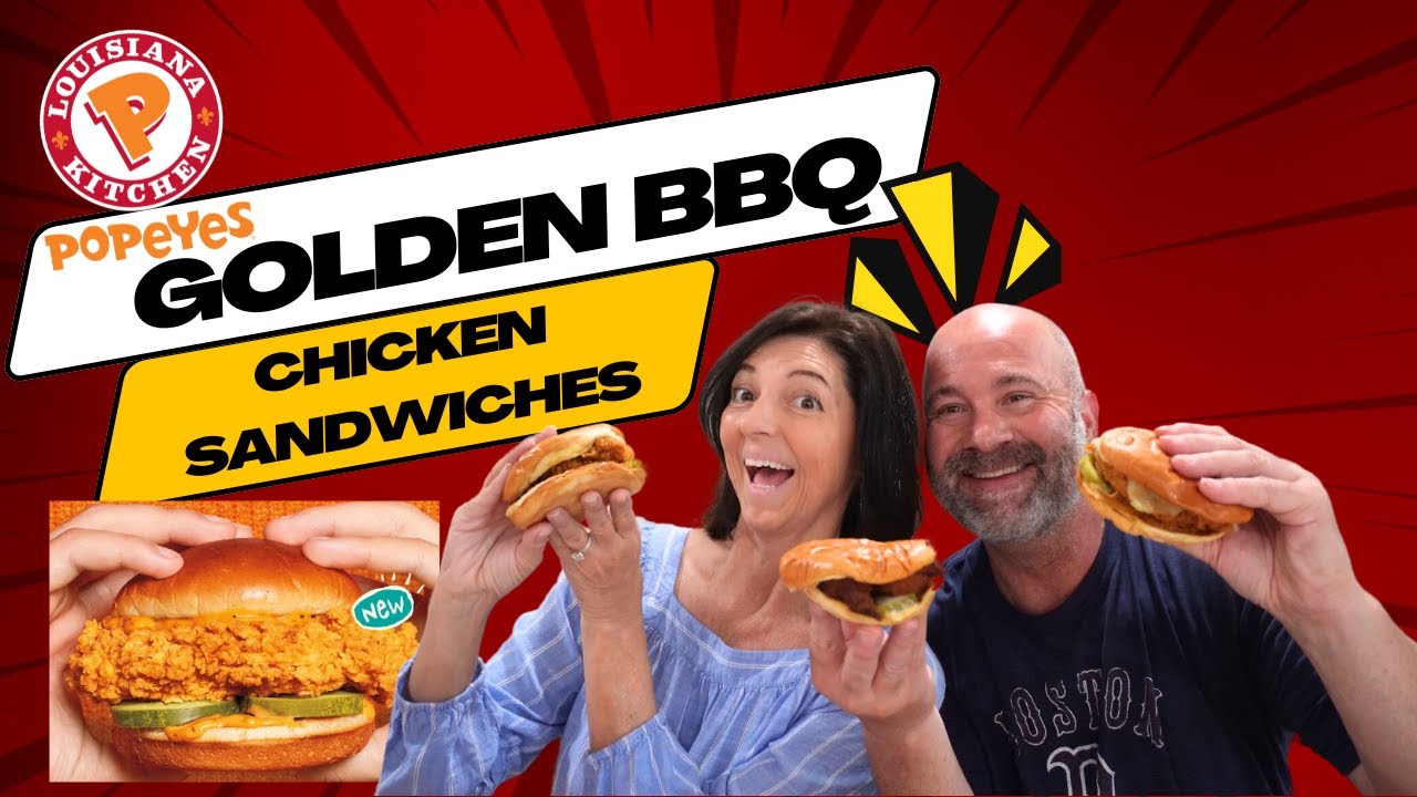 Popeyes NEW Golden BBQ Chicken Sandwiches Review - YouTube