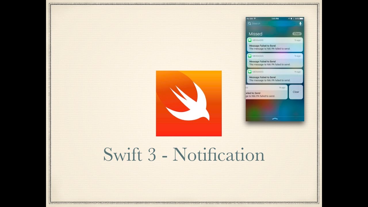 Swift 3 - Notification (Bildirimler) - YouTube