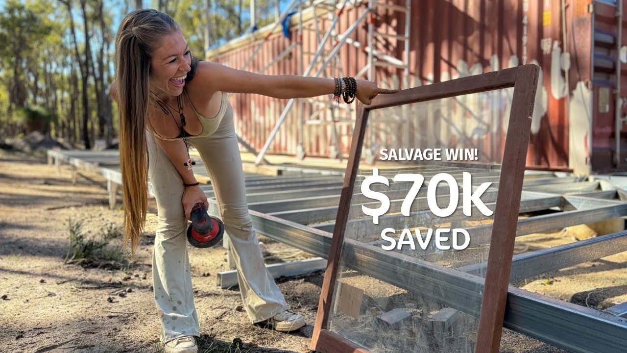 Starting the window installation process on my container house! - YouTube