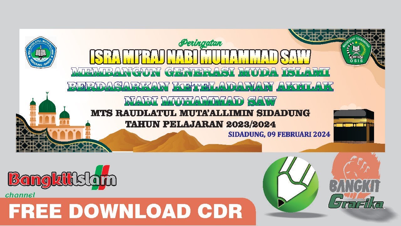 Desain isra mikraj 2024 Free desain CDR highlight - YouTube