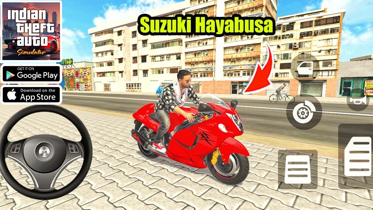 Riding Suzuki Hayabusa - indian theft auto simulator Gameplay #3 - YouTube