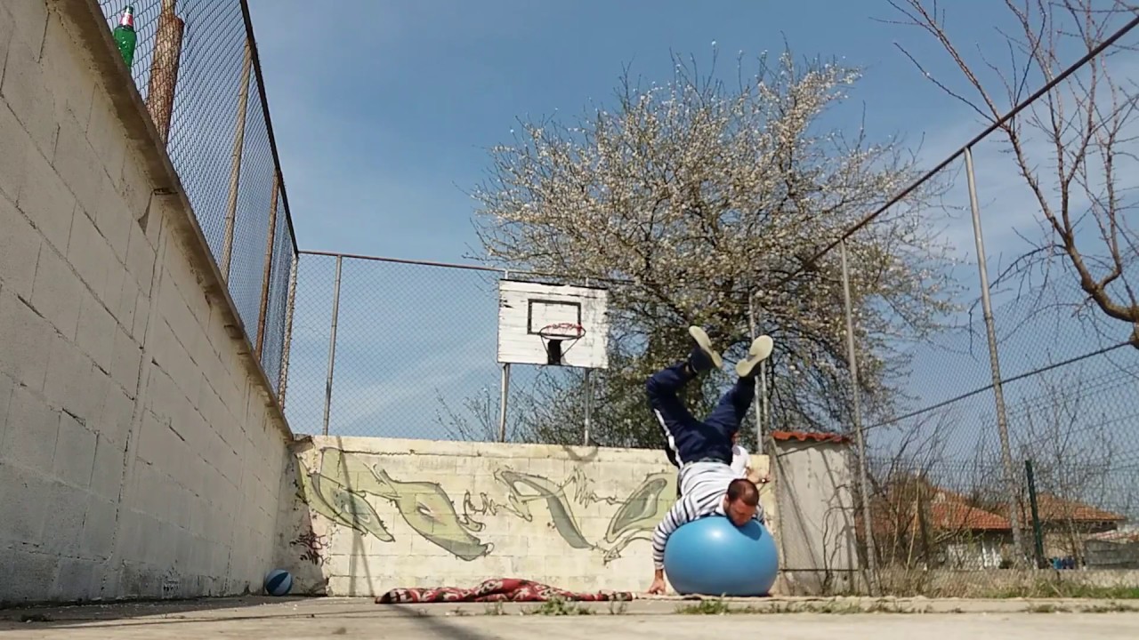 a few exercise ball tricks learned in 4 days (Compilation) - YouTube