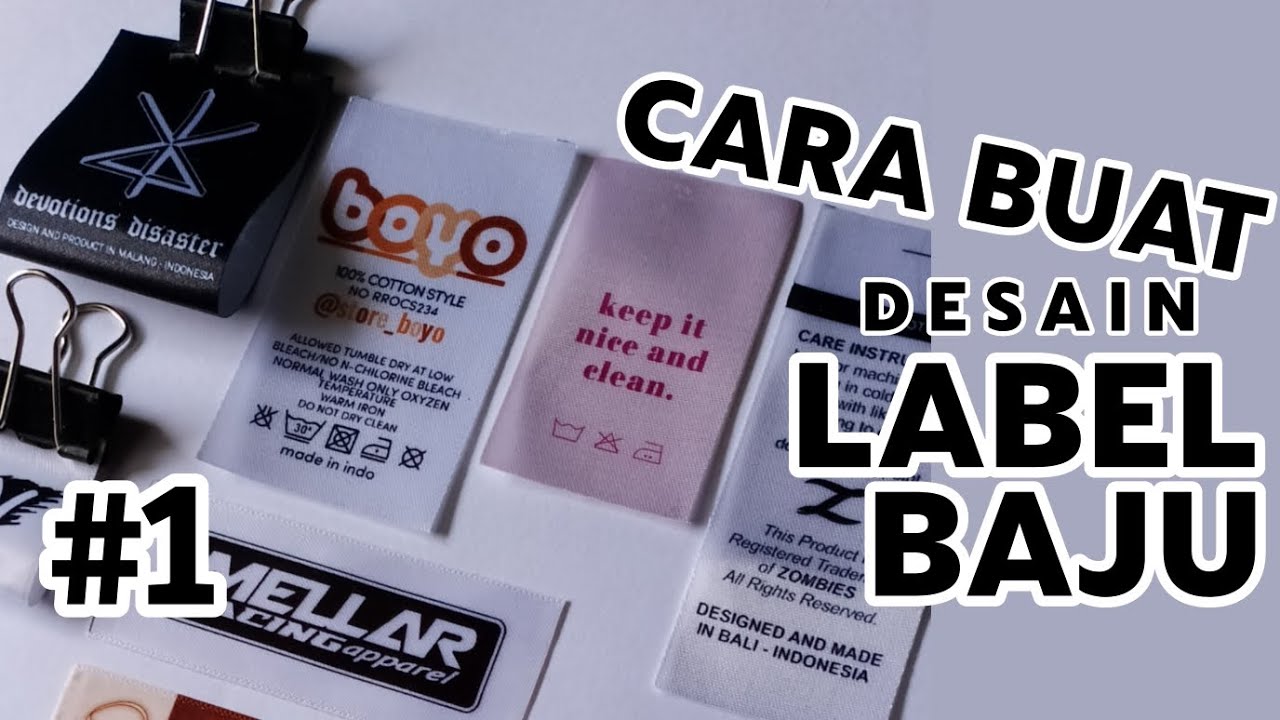 CARA MUDAH MEMBUAT DESAIN LABEL BAJU | LABEL HIJAB | LABEL KAOS | LABEL ...