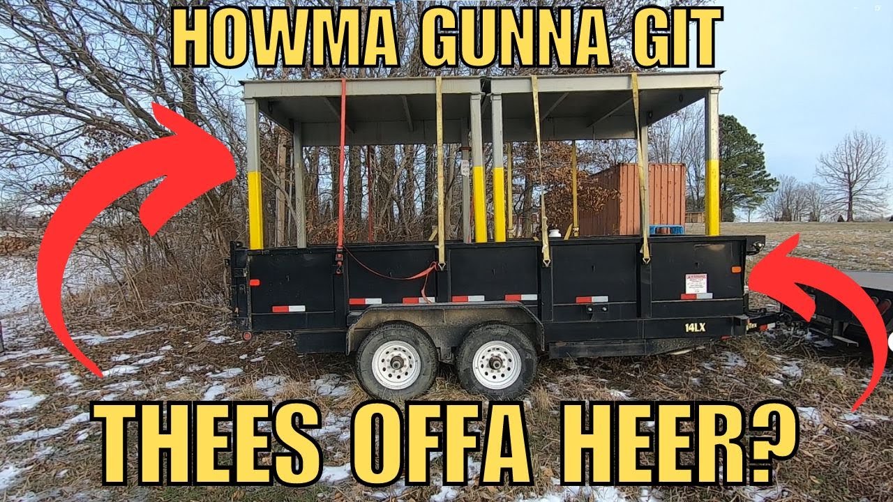 UNLOADING A COUPLE OF TEXAS TREE STAND FRAMES USING A KUBOTA L48 TLB ...