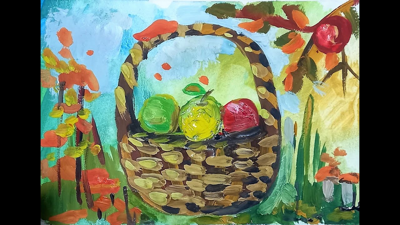 Coș cu fructe. Tutorial de pictură pas cu pas/ Step by step painting ...
