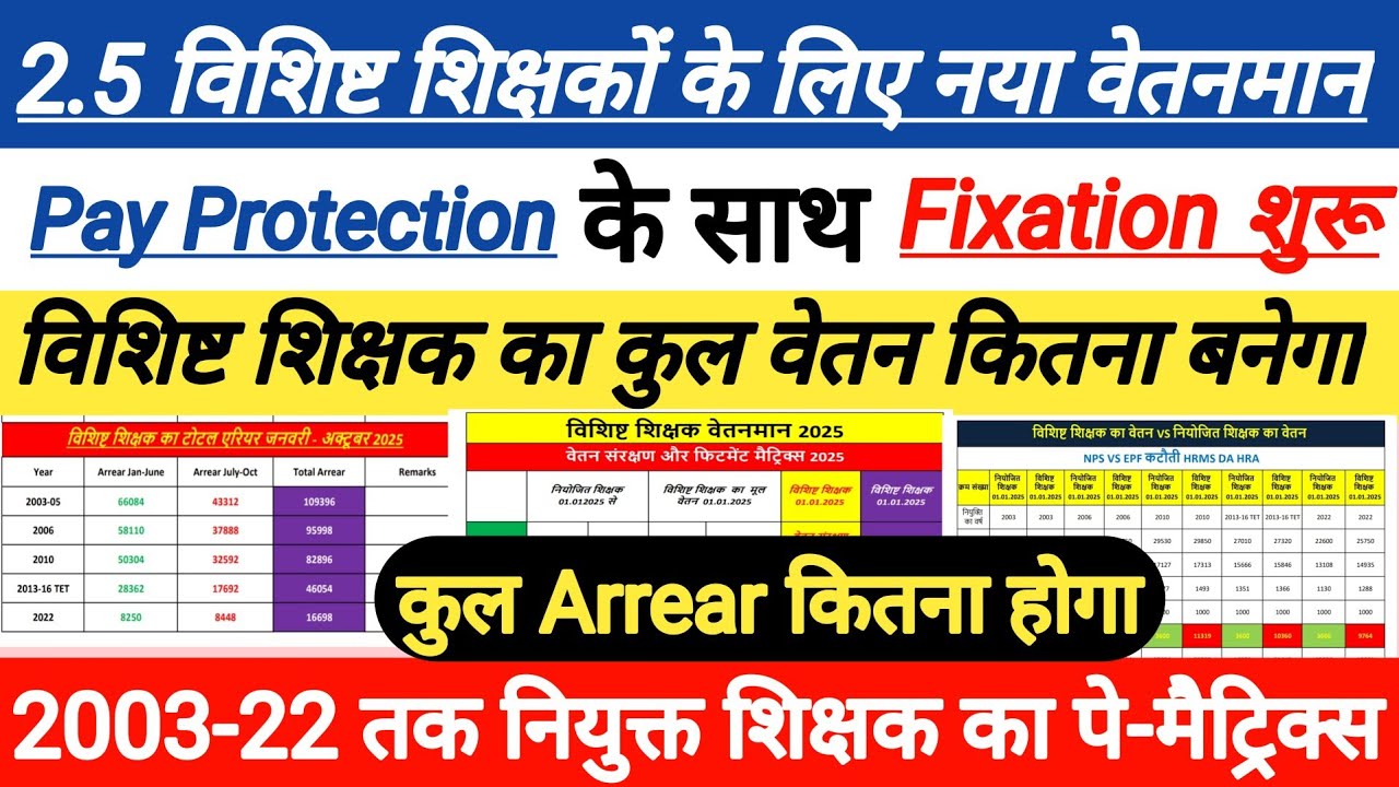 vishisht shikshak salary fixation । vishisht shikshak total arrear ...