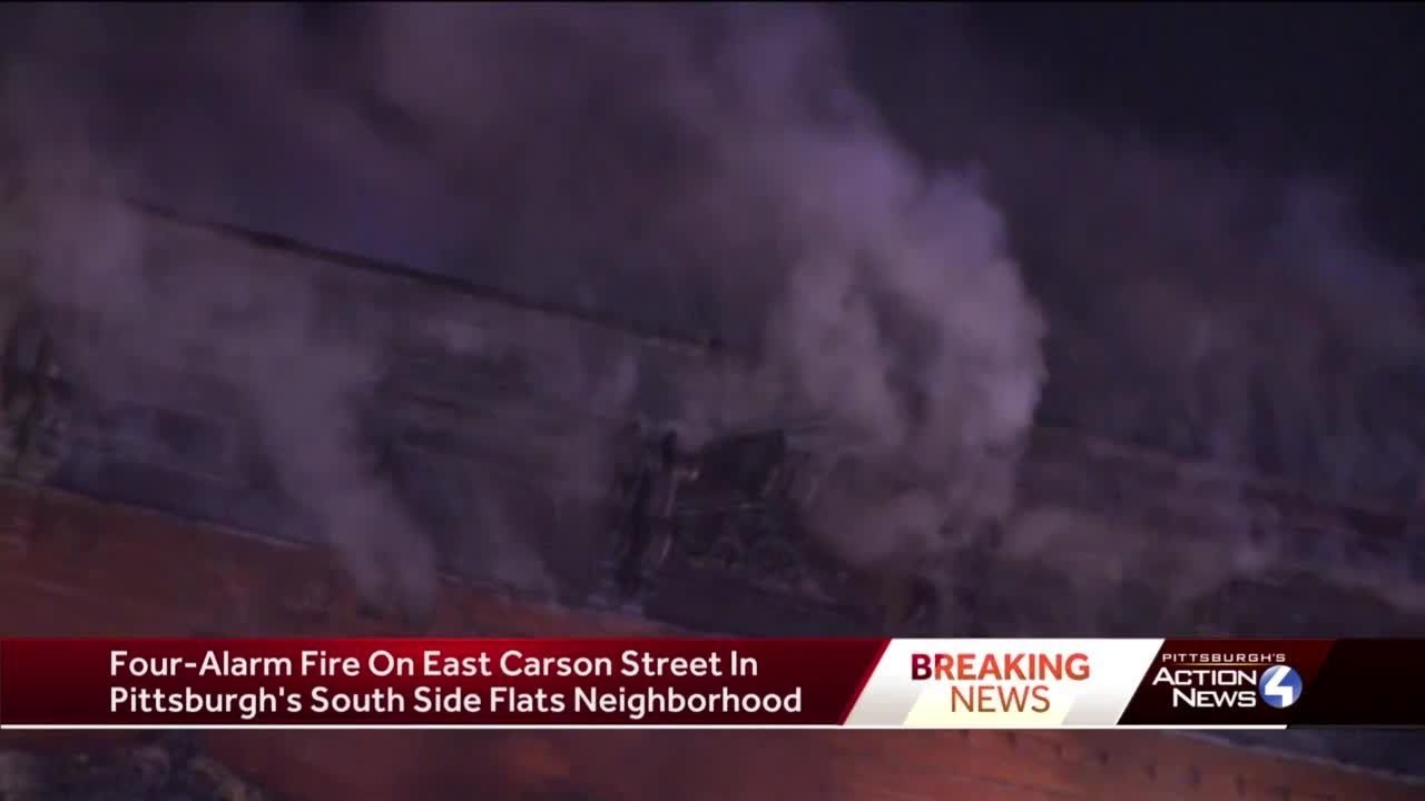 Four alarm fire on Pittsburgh's South Side - YouTube