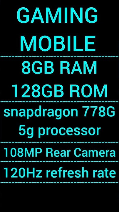 🔥🔥8GB RAM 128GB ROM🔥🔥 snapdragon 778G processor | 108MP Rear Camera | 120Hz refresh rate - YouTube
