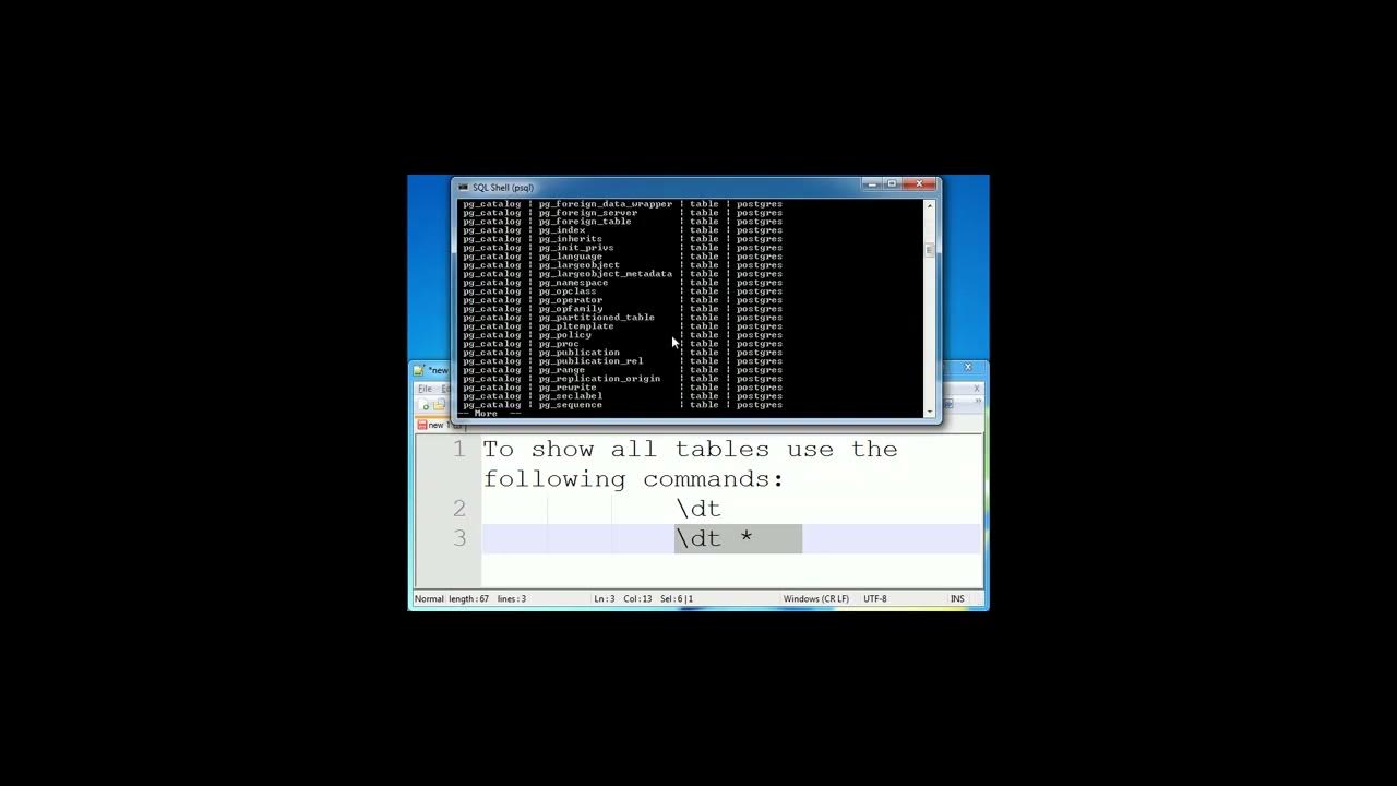 PostgreSQL - SQL Shell - Important Commands - YouTube