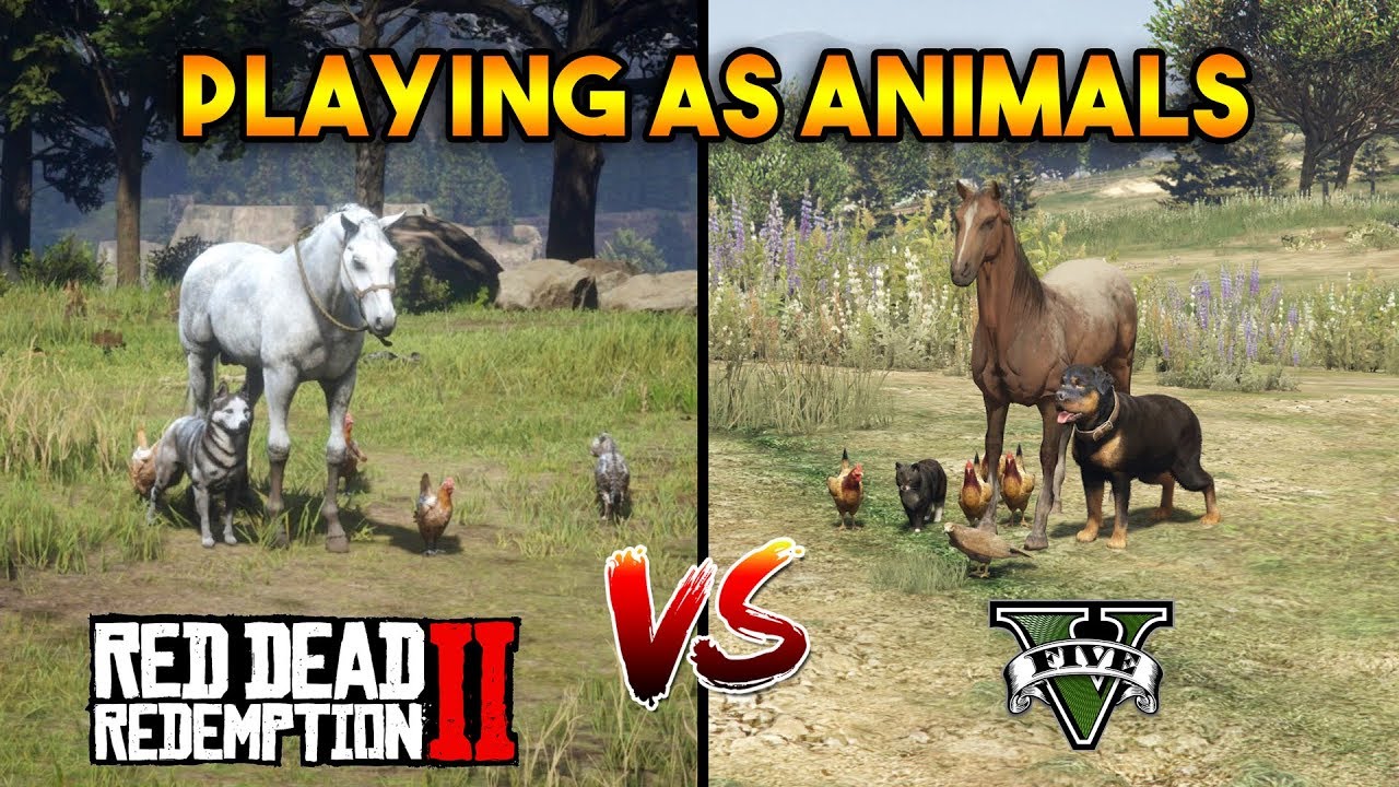 GTA 5 VS RDR2 : Playing as Animals in both games ! - YouTube