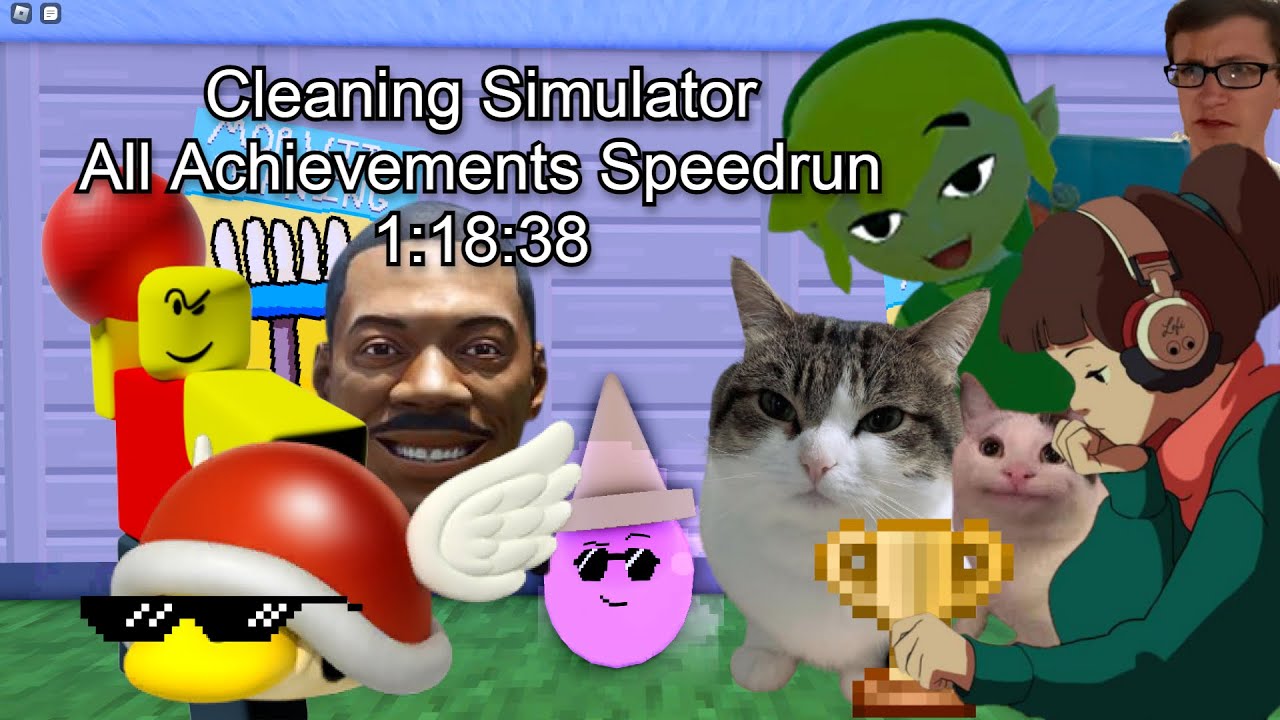 Cleaning Simulator - All Achievements Speedrun - 1:18:38 [Former WR ...