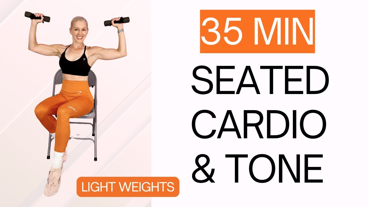 35-Minute Seated Cardio & Tone – Chair Workout with Weights - YouTube