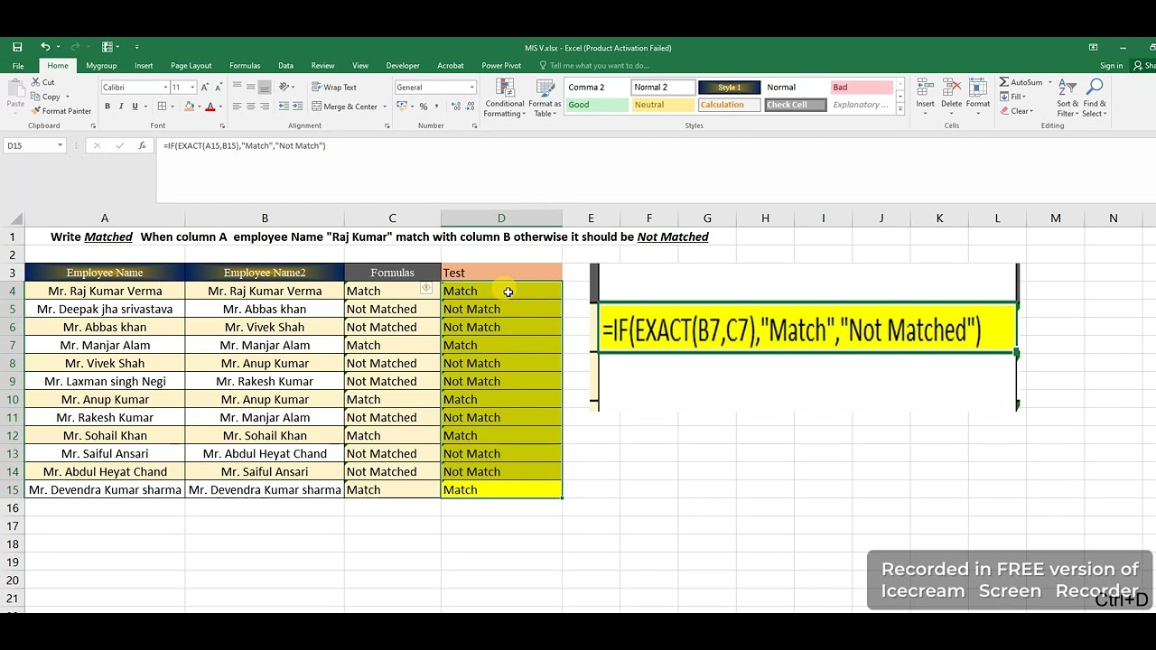 IF with Exact Function - YouTube