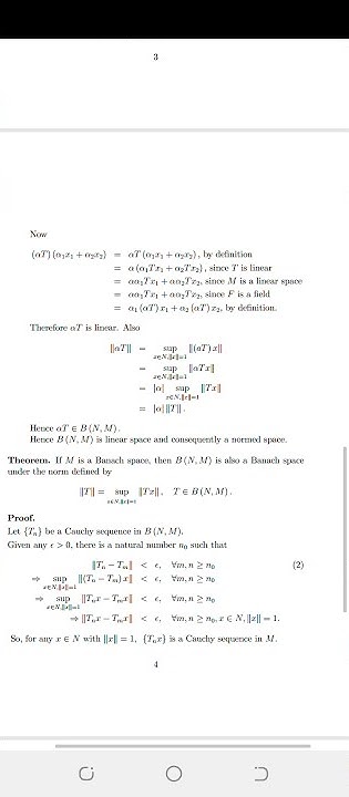 Functional analysis lecture 12 The space bounded linear operations - YouTube