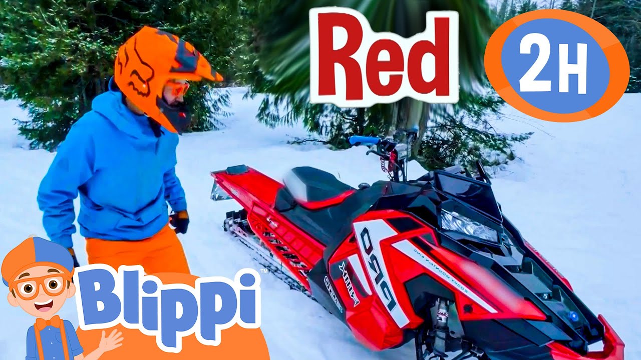 Blippi's Red Snowmobile - Super Fast Vehicle | Blippi | Kids Songs ...
